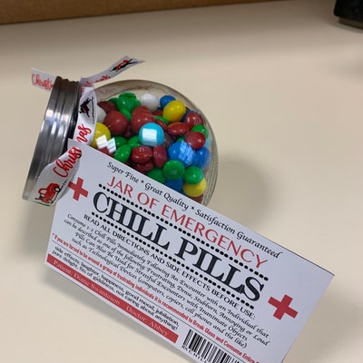 EDITABLE Chill Pills Label, Funny Gag Gift Professional Office Gift ...