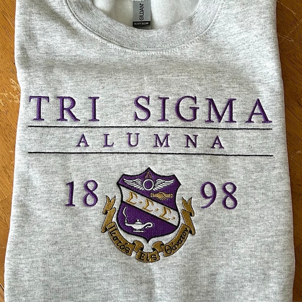CUSTOMIZABLE Embroidered Sorority Crest Alumni Crewneck and Hoodie ...