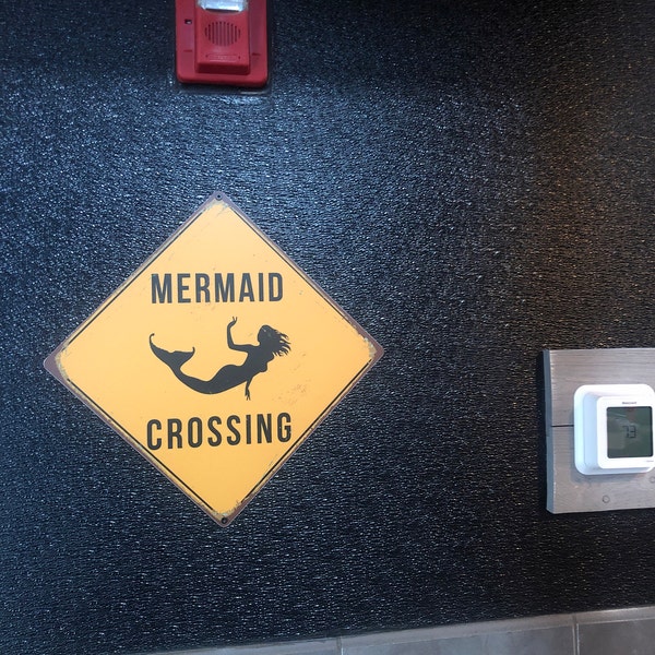 MERMAID CROSSING SIGN, Mermaid Xing Signs, Mermaid, Warning Mermaid ...