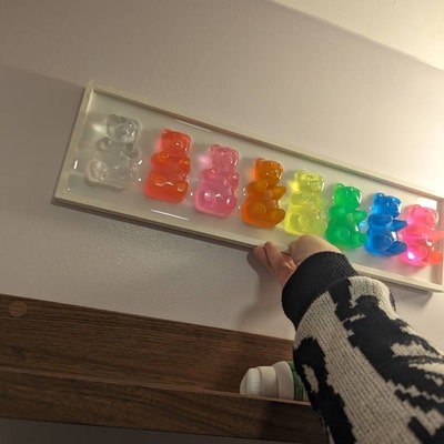Extra Large Rainbow Resin Gummy Bears, 3D Pop Art Wall Art, Nursery ...