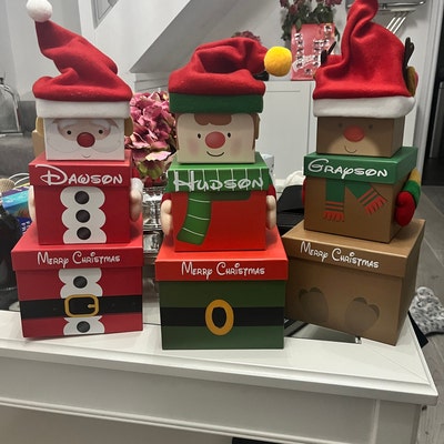 Kids Christmas Eve Box Personalised Customised Stacking Gift Boxes ...