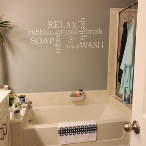 Bathroom Wall Decor Words Bathroom Decals Bathroom Wall - Etsy