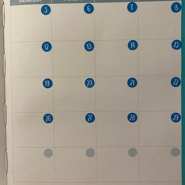 Tiny Ombre Date Dot Planner Stickers, Colorful Mini Dot Calendar ...