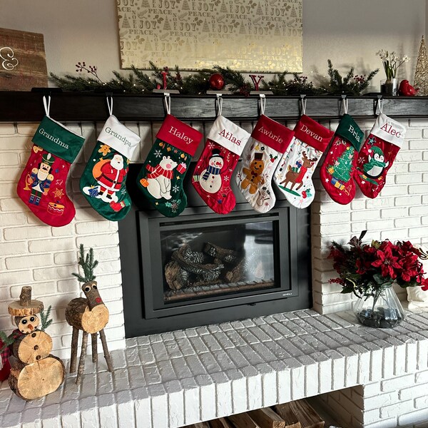 Personalized Christmas Stockings Luxury Velvet Stocking Embroidered ...
