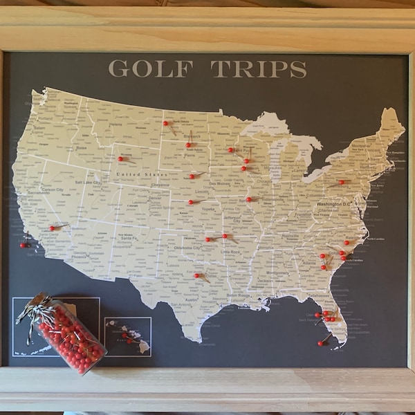 Detailed USA Push Pin Map print Only, Highly Detailed Pin Map, Travel ...