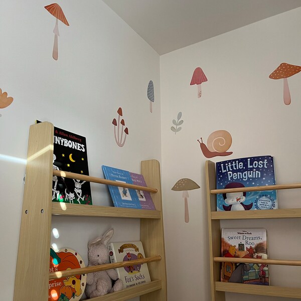 Woodland Mushroom Wall Decals Removable, Reusable Wall Stickers ...
