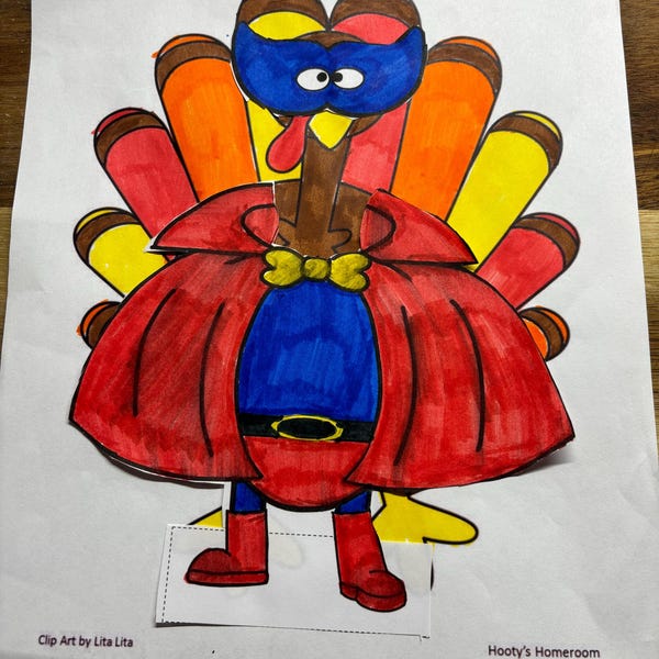 Disguise a Turkey- Superhero Blank Template Disguise-resizable! - Etsy