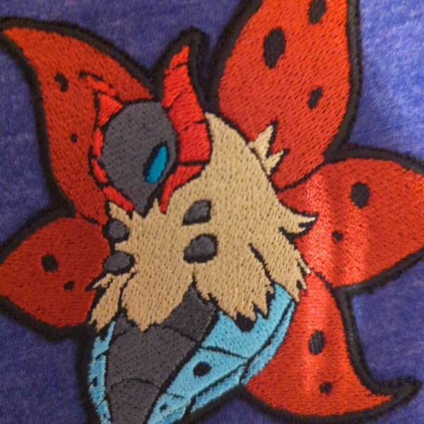 Volcarona - Iron on Patch - Shiny Metallic Embroidered. Pokemon Patch ...