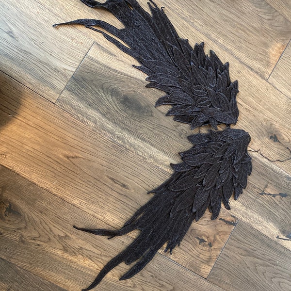 Black 3D Lace Wing Applique Pair: Costume Epaulettes PR 380 - Etsy