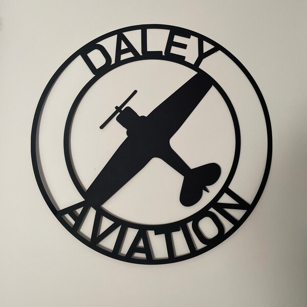 Airplane Hangar Sign, Personalized Pilot Name Sign, Custom Aviation ...