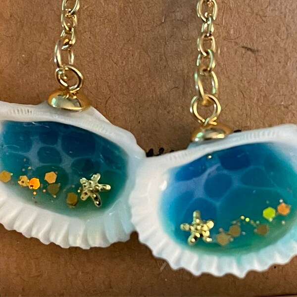 Seashell Earrings, Resin Seashell Earrings, Ocean Earrings, Beach ...