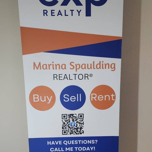Real Estate Retractable Banner Sign, Real Estate Broker, Realtor Sign ...