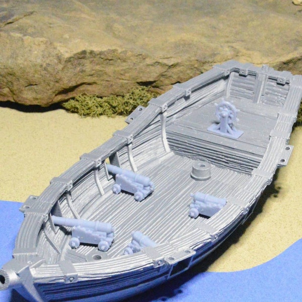 Dnd Skiff Sailing Ship Wargaming Boat Tabletop Scatter Terrain RPG ...