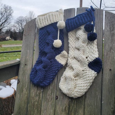 Crochet Pattern: Big Bold Cabled Stocking - Etsy