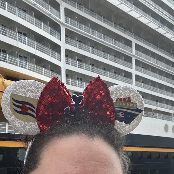 Cruise Minnie Ears, Boat Mickey Ears, Line Mouse Ears Headband, Magical Kingdom Ears, Nautical ...