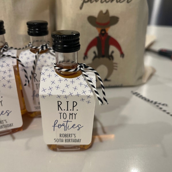 RIP to My Forties - Party Favors Mini-alcohol Shot Nips Bottle Tags for ...