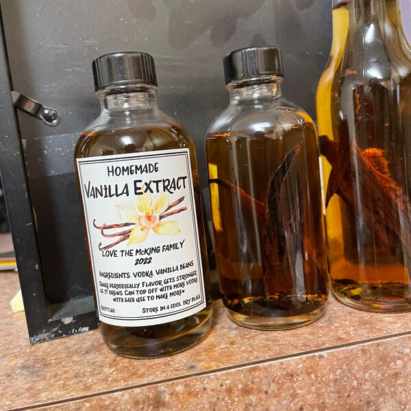 Custom Vanilla Extract Labels, Printed Vanilla Extract Stickers ...