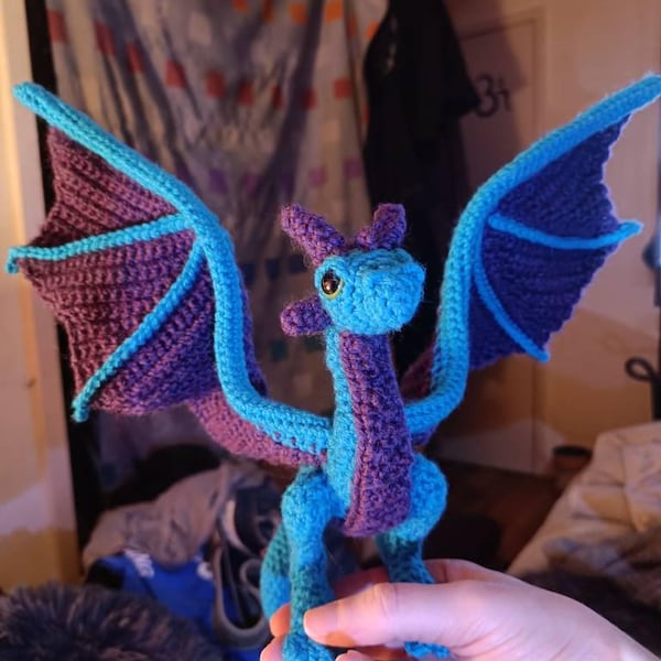 Small Wyvern Crochet Pattern by Crafty Intentions Downloadable DIGITAL ...