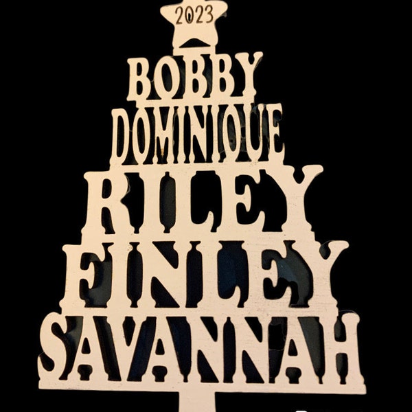Name Ornament Tree Shape SVG Laser Ready Cut File, Glowforge and ...