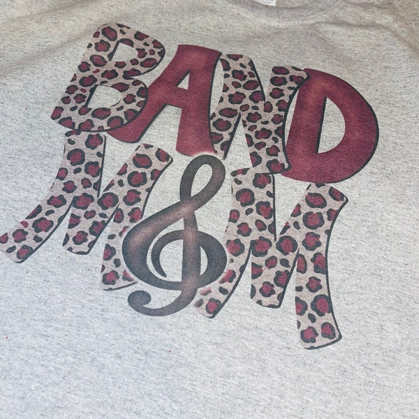 Maroon Gray and Black Leopard Band Mom Doodle | Hand Drawn | PNG ...