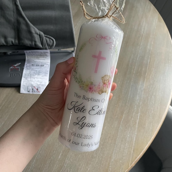 Personalised Christening Candle - Baptism Candle - Ireland - Etsy