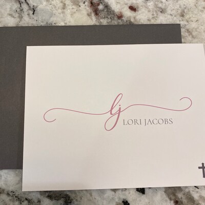 Personalized Monogram Stationery Cards Custom Cards for Her Customized ...