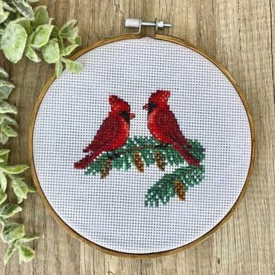 Cross Stitch Pattern cardinals. Two Variations DMC Cross Stitch Chart ...