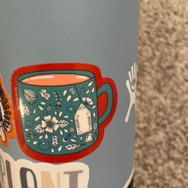 Tea Cup Vinyl Sticker | Laptop Sticker | Stickers for Hydroflask ...