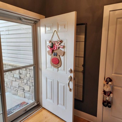 Reindeer Door Hanger Christmas Door Hanger Happy Holidays Rudolph the ...