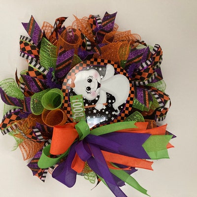 Round BOO Halloween Wreath Sign, Wreath Signs, Personalize It by Pam ...