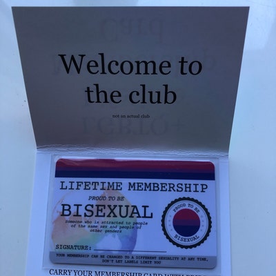 BISEXUAL Gay Pride Identity Card Lifetime Membership Card LGBT Identity ...
