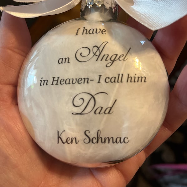 Dad Memorial Ornament Christmas Angel in Heaven I Call Him Dad Parent ...