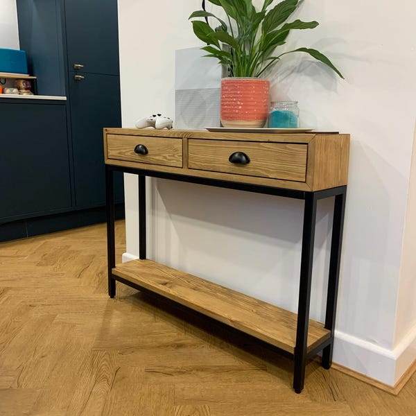 Slim Console Table With Drawers - Radiator Shelf Depth 20cm - Modern ...