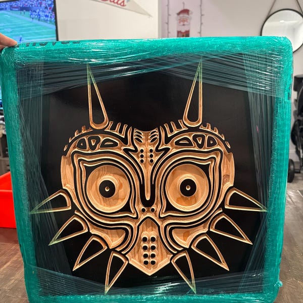 Wood Wall Art, Legend of Zelda Majora's Mask, Zelda, Link Mask, Gamer ...