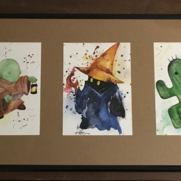 Set of Final Fantasy Moogle Black Mage Cactaur Chocobo Tonberry Cait ...