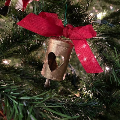 Bright GOLD Heart BELLS Gold Bells With HEART Cutouts 2 1/4 Inch ...