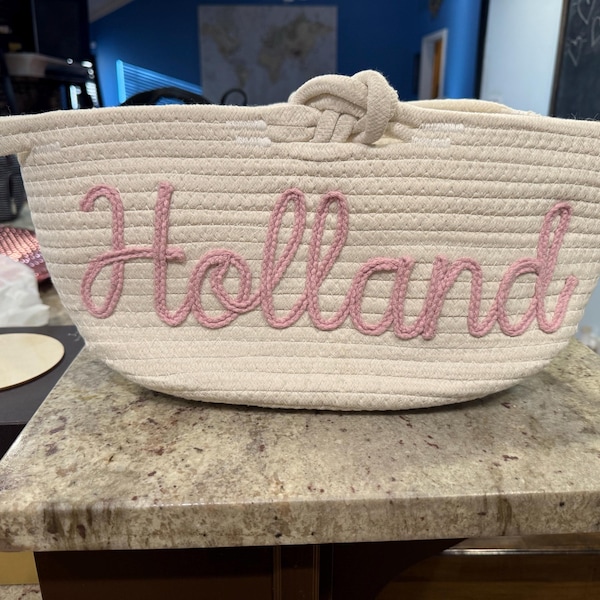Custom Baby Shower Name Basket,personalized Baby Name Cotton Basket ...