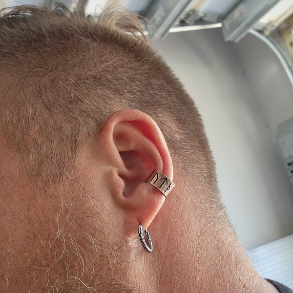 Viking Ear Cuff - Custom Elder Futhark Runes - Viking Beard Bead ...