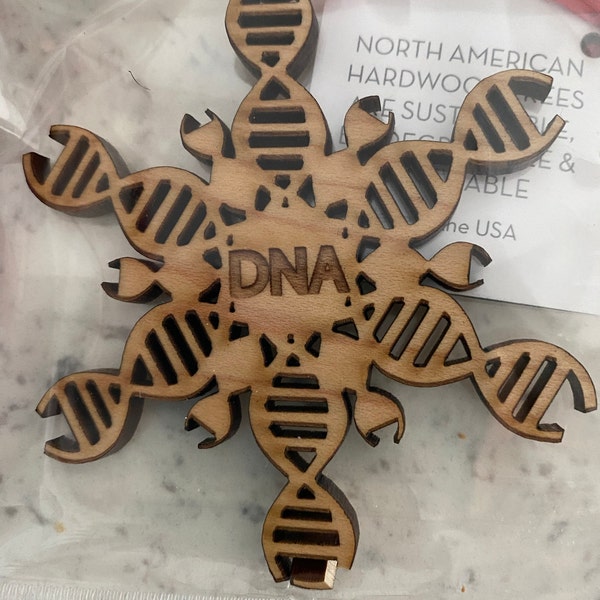 DNA Snowflake Ornament - Cleverly Aligned DNA Strands Into Wood ...