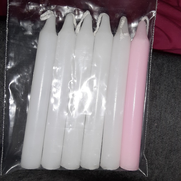 White Mini Ritual Candles, Charm Chime 4" Candles, Spells, Wicca ...
