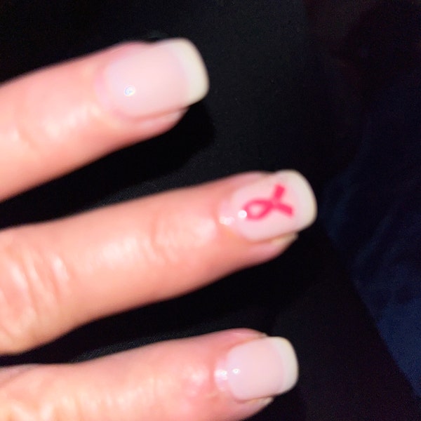 40 Breast Cancer Ribbon Nail Decals - A1285 - Etsy