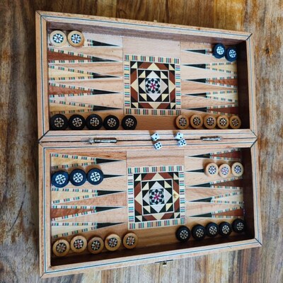12 Backgammon Board Set and Chess Set From Lebanon Lebanese Handmade ...