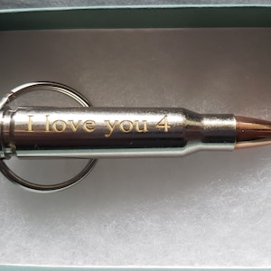 Custom Engraved Bullet Keychain, GOLD & SILVER ENGRAVING, 308, 30-06 ...