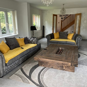 Hand-crafted Square Oak Sleeper Coffee Table With Pedestal - Etsy UK