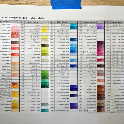 180 Colors 1 Page DIY Blank Color Chart /swatch Sheet Digital Download ...