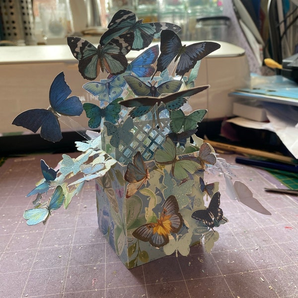 Fluttering Butterflies Box Card DIGITAL Download - Etsy