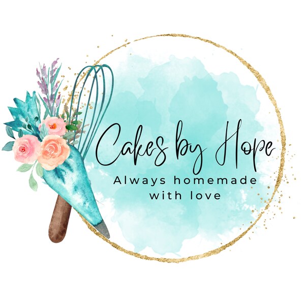 Editable Watercolor Baking Logo for Home Bakers DIY Bakery Logo for ...