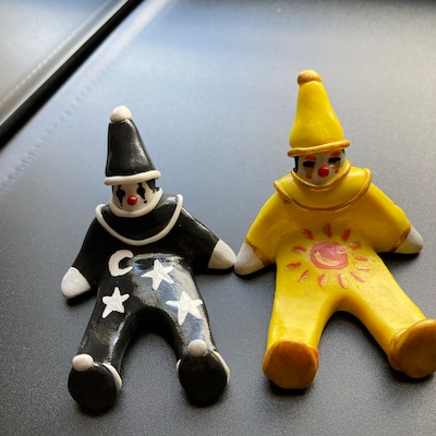 Mini Moon and Stars Clown Figurine - Etsy