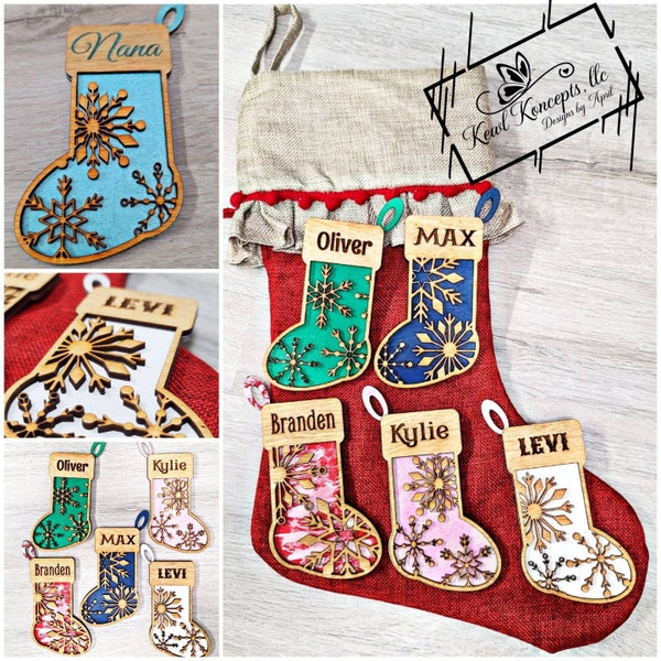 Snowflake Stocking Ornaments -set of 6 -can Be Personalized -SVG ...