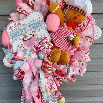 Christmas Sign, Santa Sign, Santas Sweet Shop Sign, Gingerbread Man ...